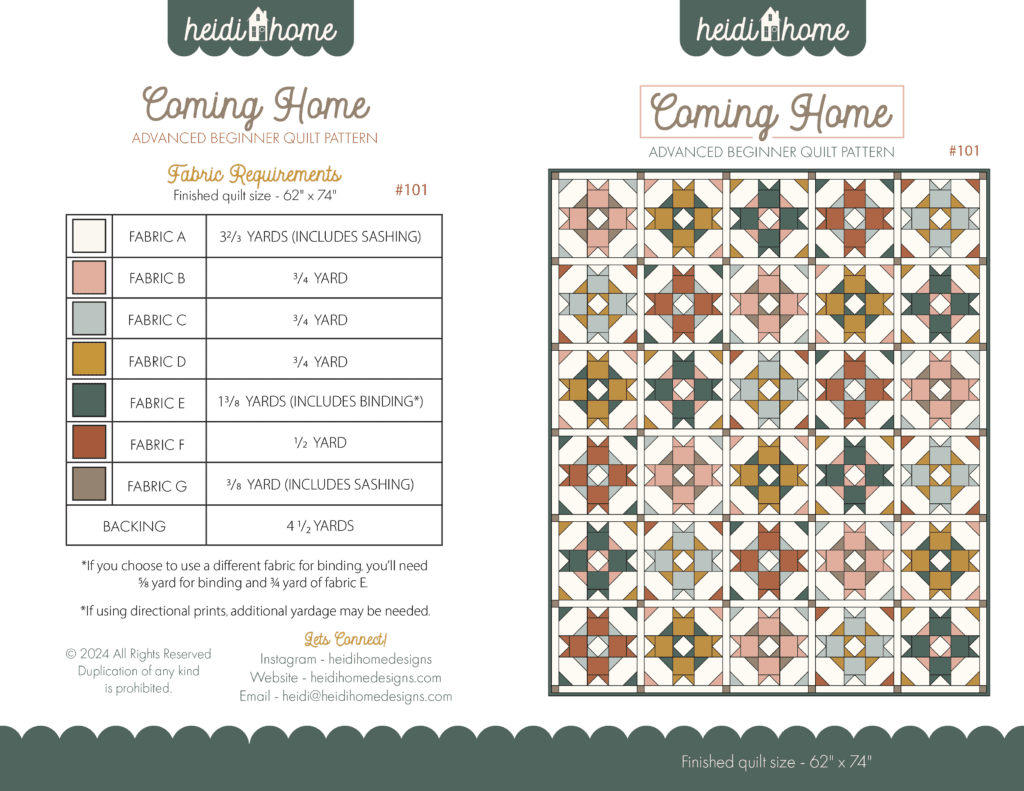 Shop - Heidi Home - Downloadable Quilt Patterns